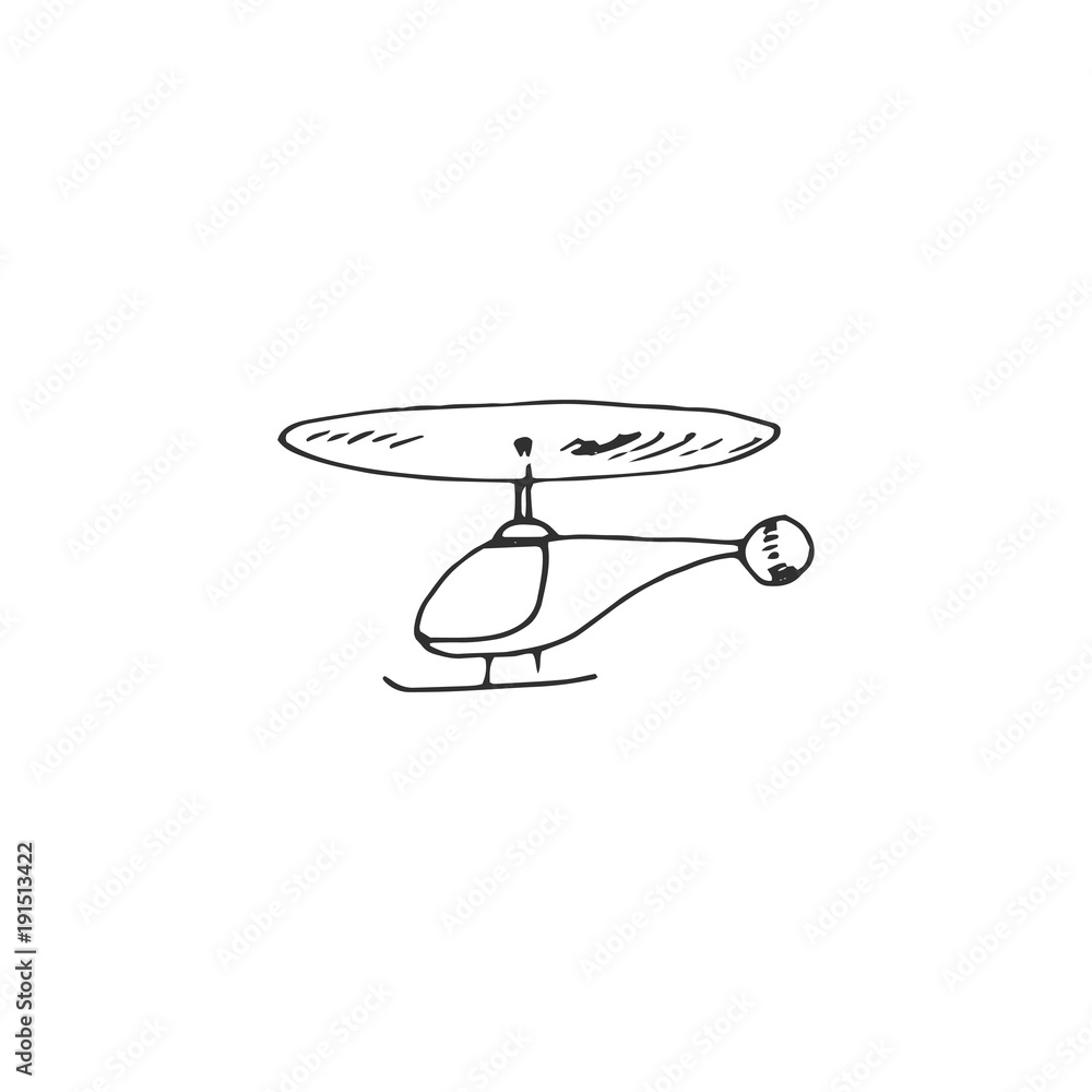 helicopter vector draw Stock Vector | Adobe Stock