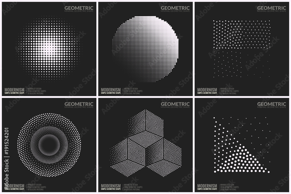 Universal Halftone Geometric Shapes For Design Stock Vector | Adobe Stock