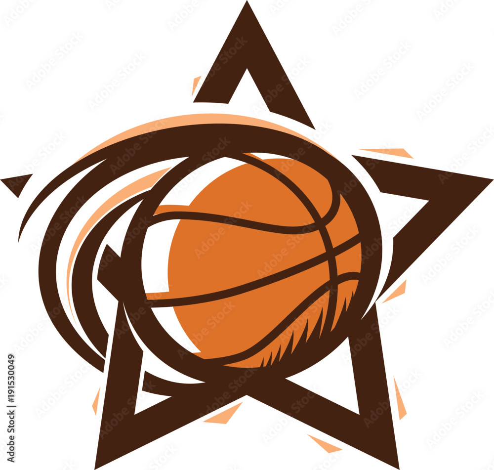 Basketball Star Sport Logo Stock Vector | Adobe Stock