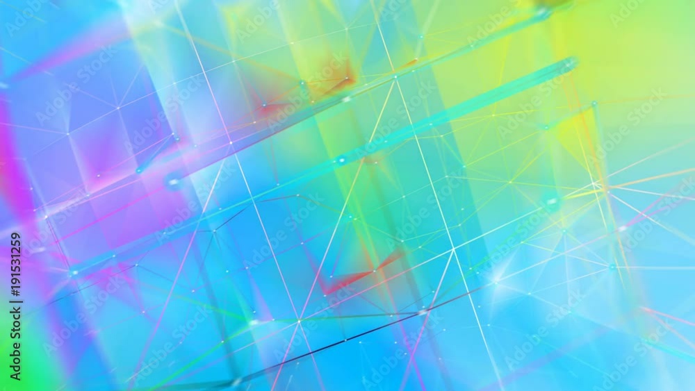 Vibrant Colors Network Loop 4A: cubic plexus network connections cloud ...