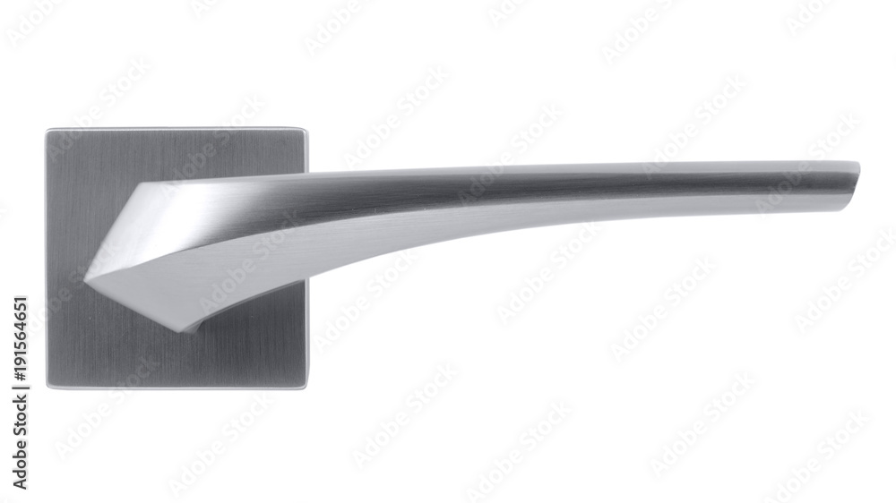 Door handle of silver on a white background front view Stock Photo ...