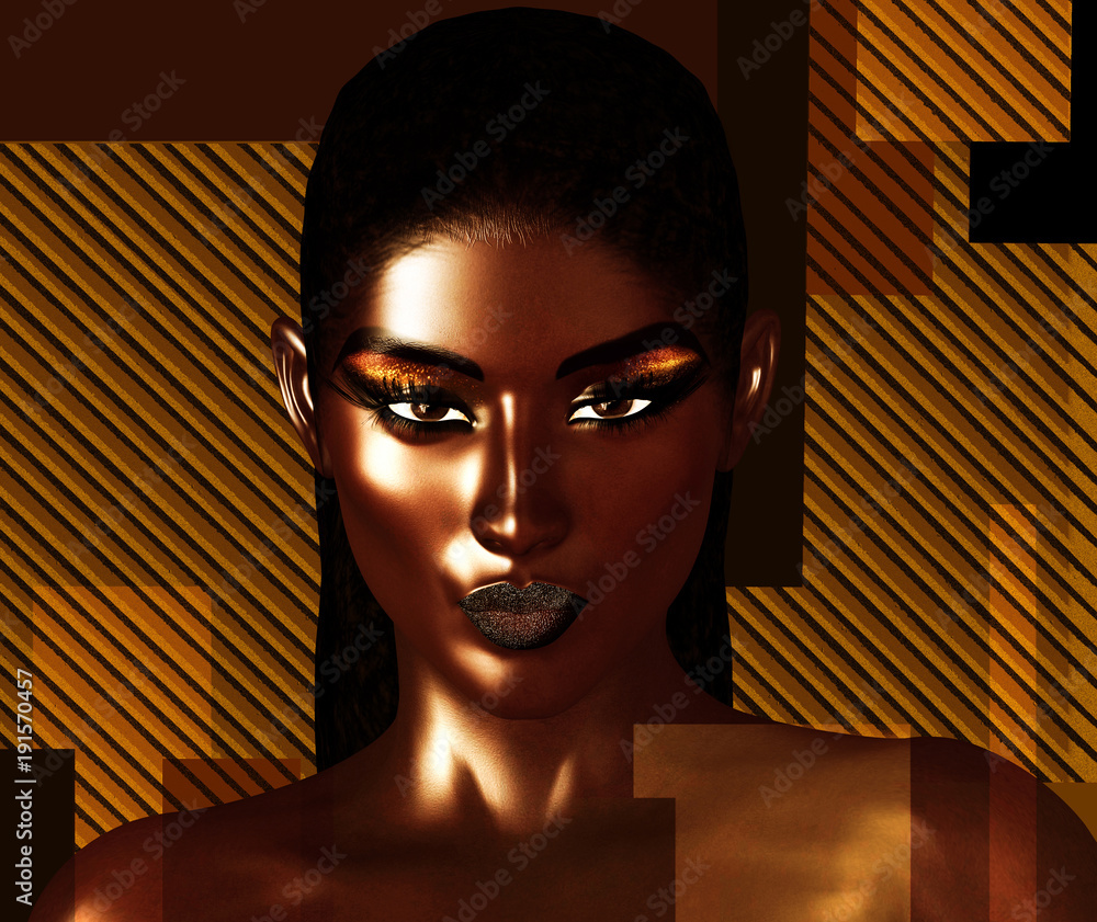 Black is Beautiful! A stunning close face of a beautiful black woman in ...