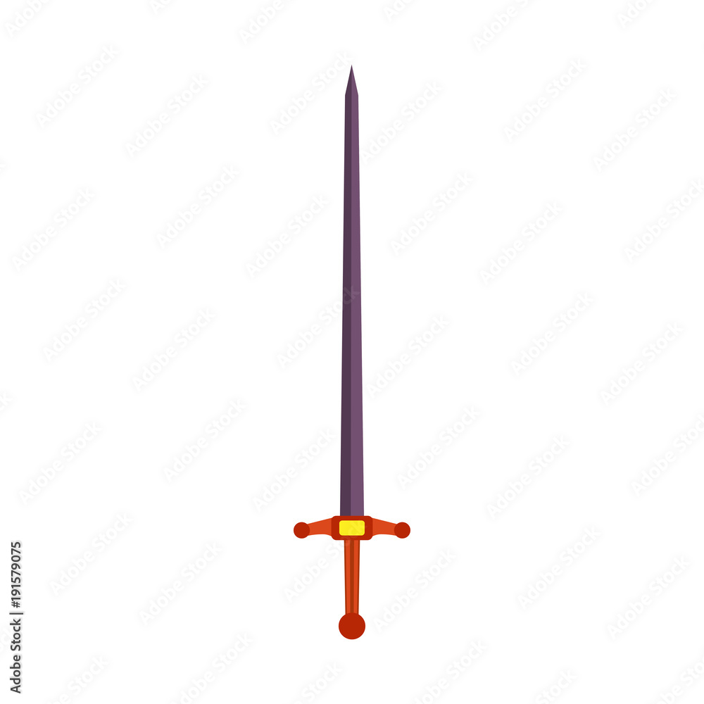 Sword icon vector illustration medieval weapon symbol isolated war ...
