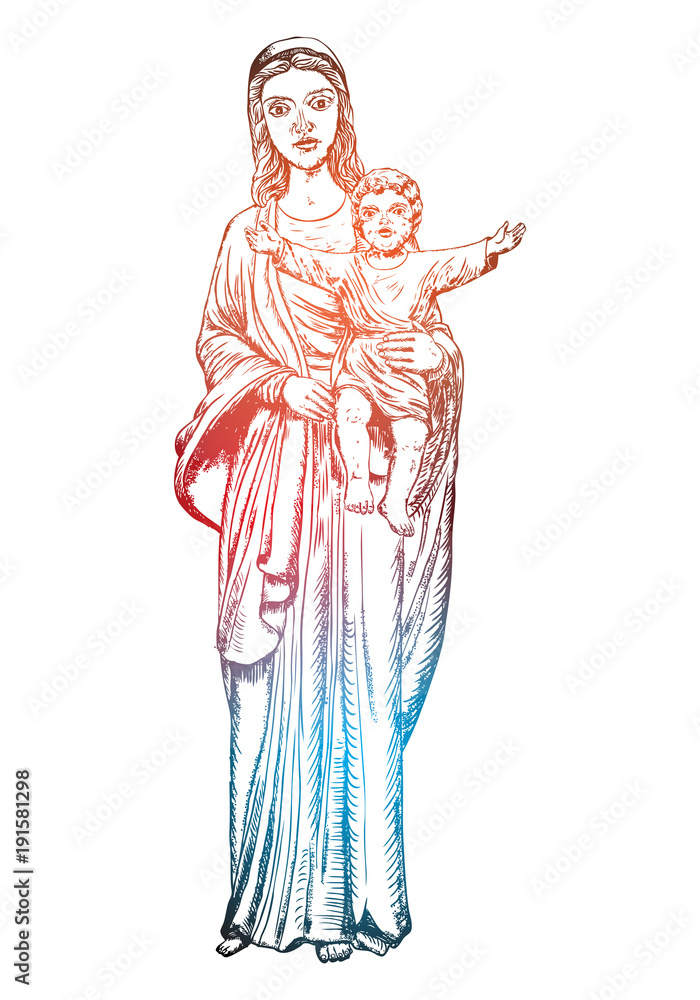 Saint Mary Mother Of God Drawings