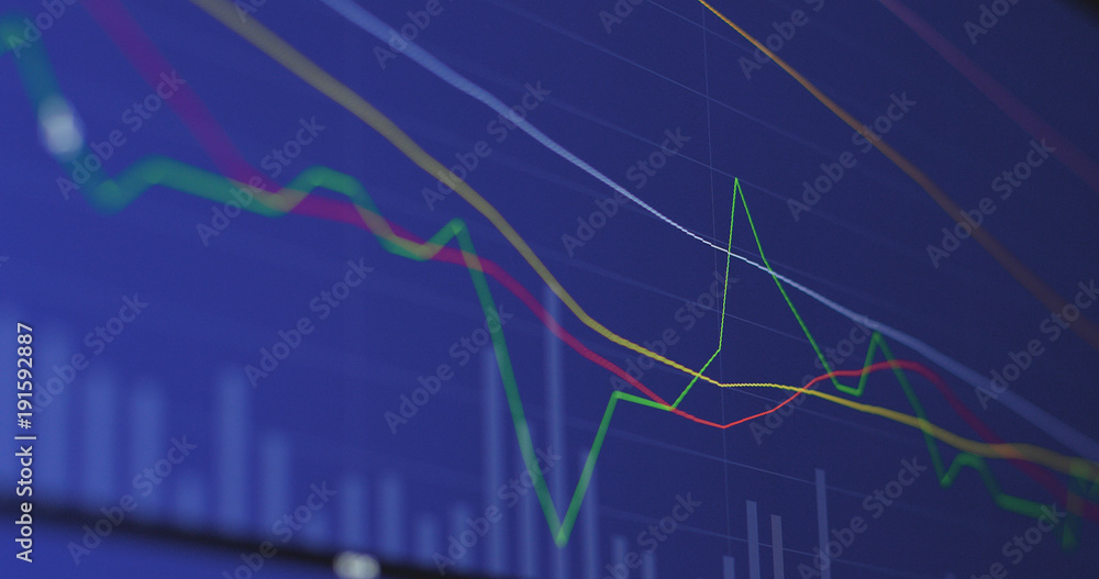 Stock market graph with blue background Stock Photo | Adobe Stock