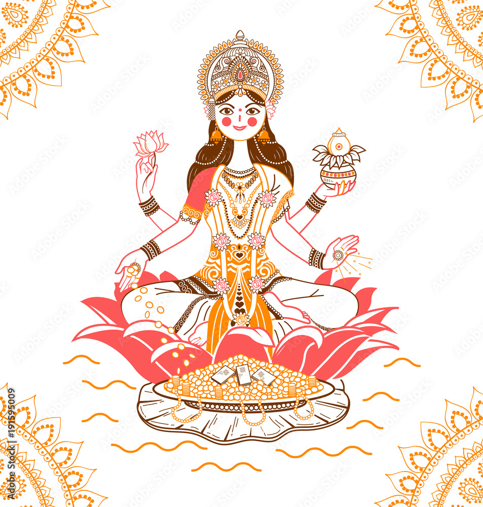 Banner Laxmi Indian Stock Vector | Adobe Stock