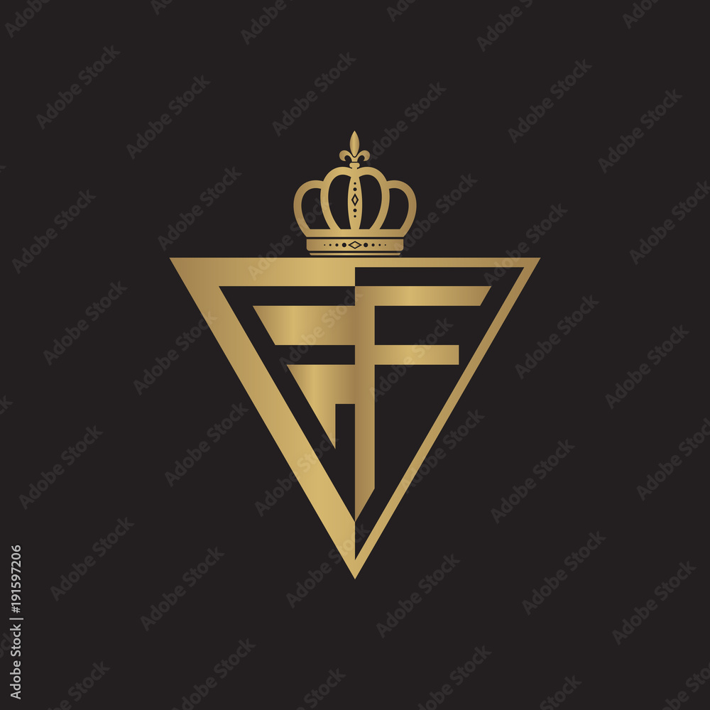 initial two letter half logo triangle gold Stock Vector | Adobe Stock