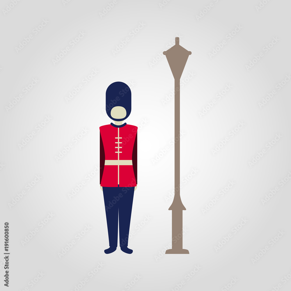 London classic royal guard isolated flat vector illustration Stock ...