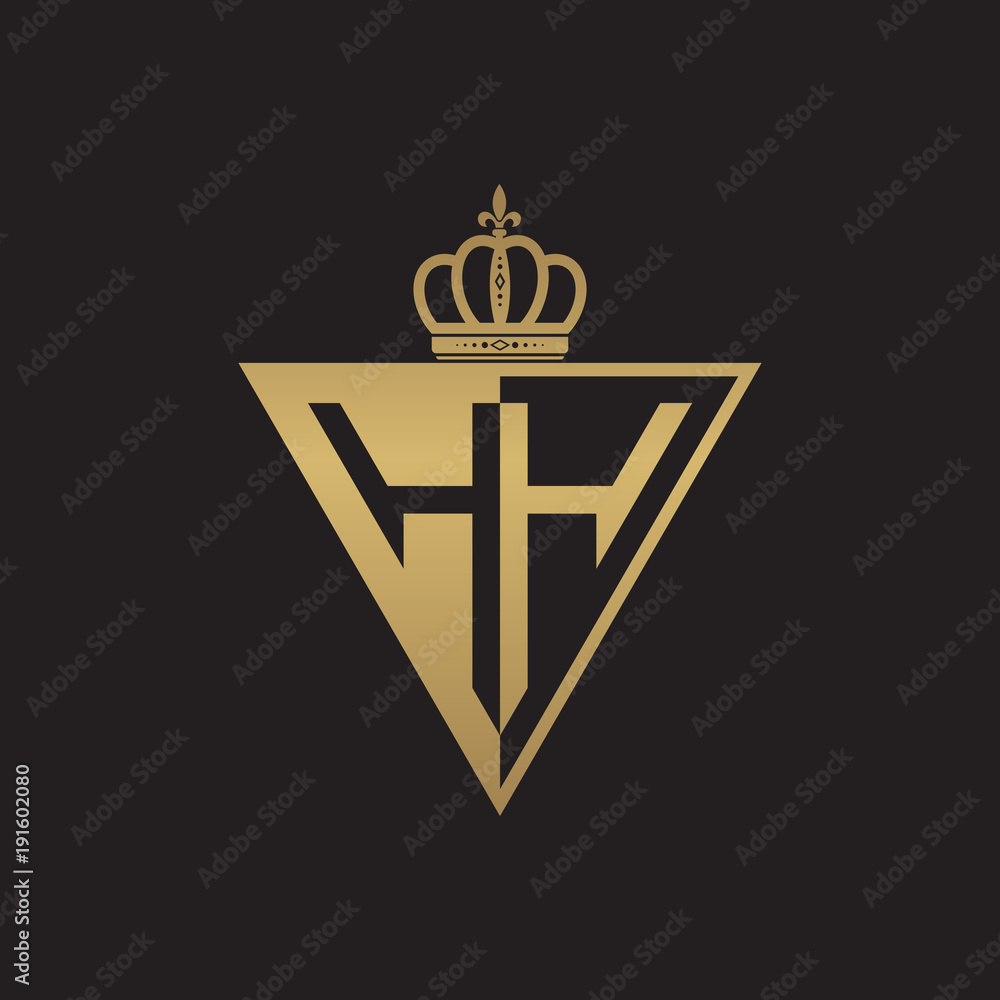 initial two letter half logo triangle gold Stock Vector | Adobe Stock