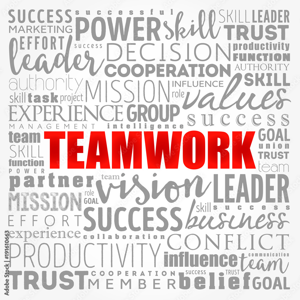 TEAMWORK word cloud collage, business concept background Stock Vector ...