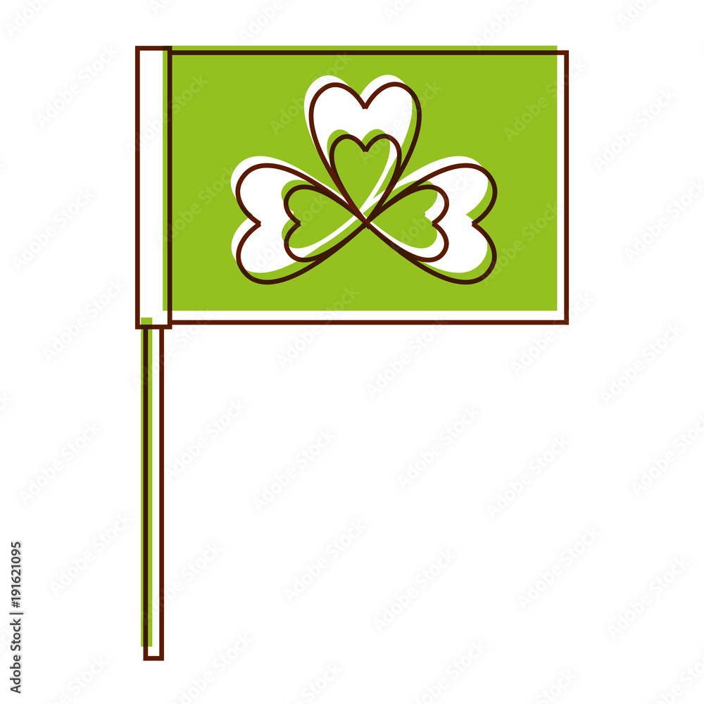 green flag with clover symbol vector illustration Stock Vector | Adobe ...