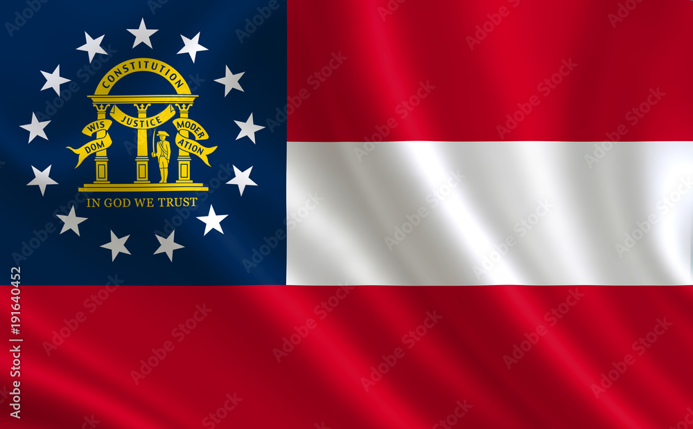 Flag of the state Georgia. A series of "flags of the United States of ...