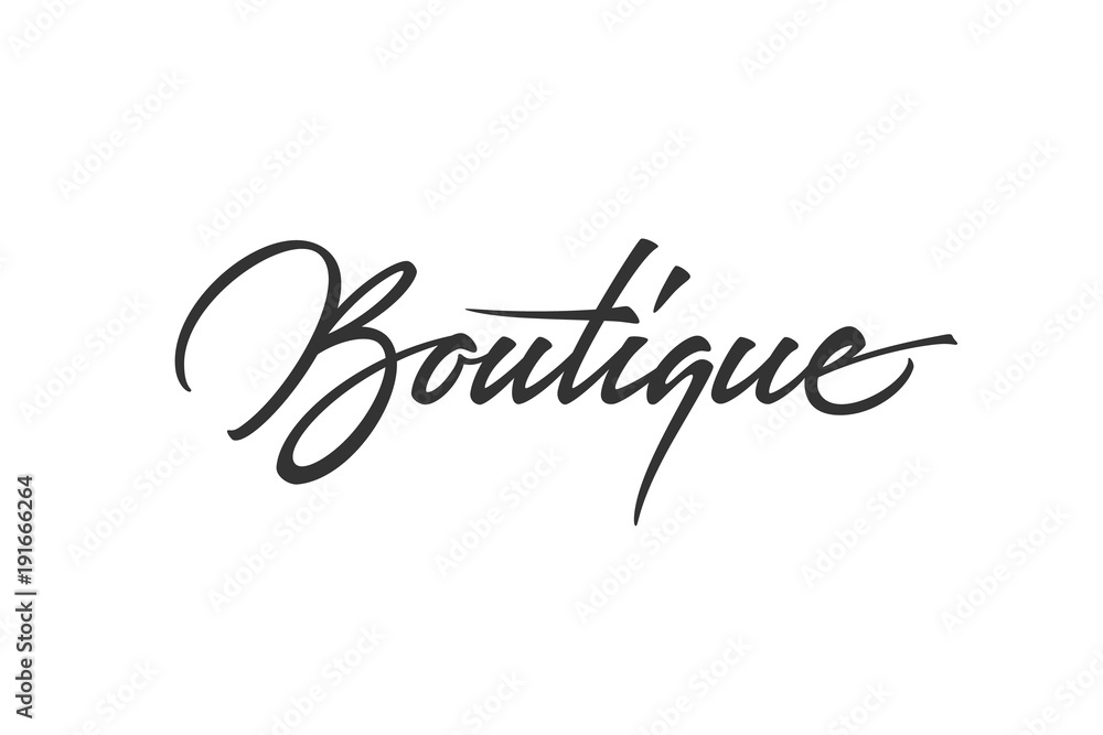 Boutique logo design. Vector sign lettering. Logotype calligraphy Stock ...