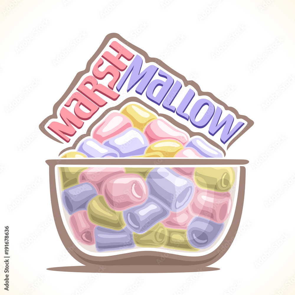 Vektorová grafika „Vector illustration of Marshmallow, poster with ...