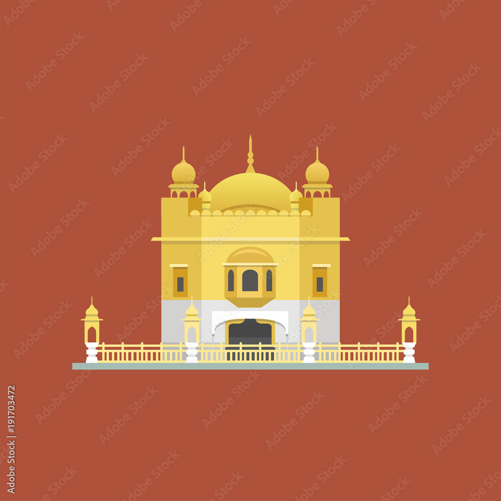 Golden Temple (Harmandir Sahib) in Amritsar, Punjab, India. Vector ...