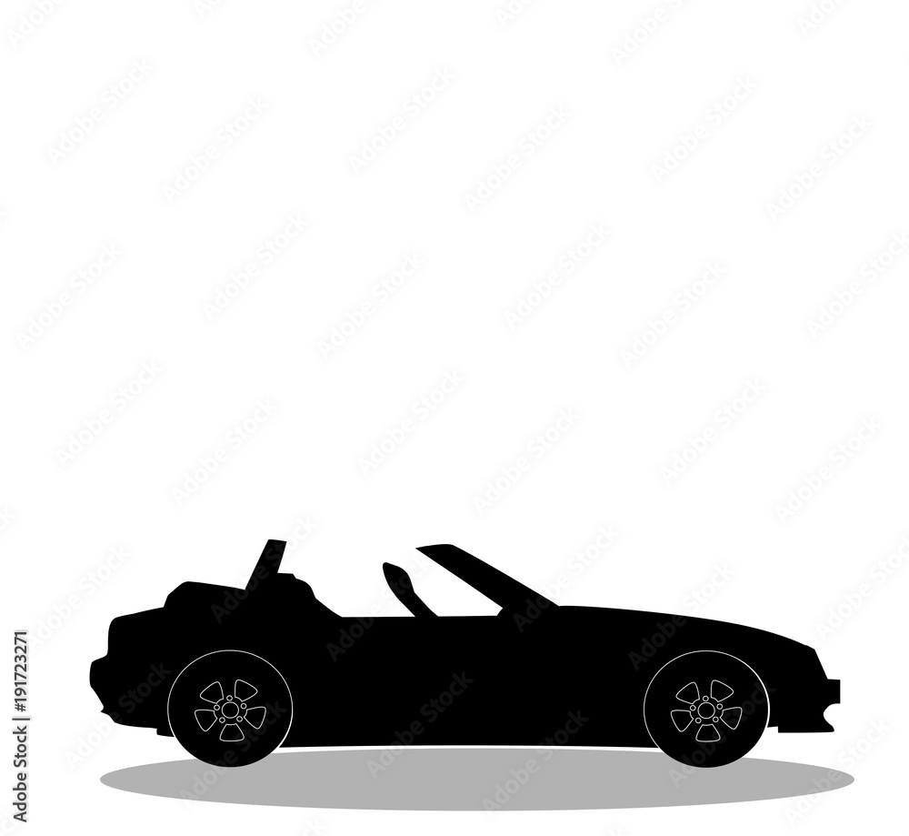 sport car without roof logo, sign, label, clip art for design. Stock ...