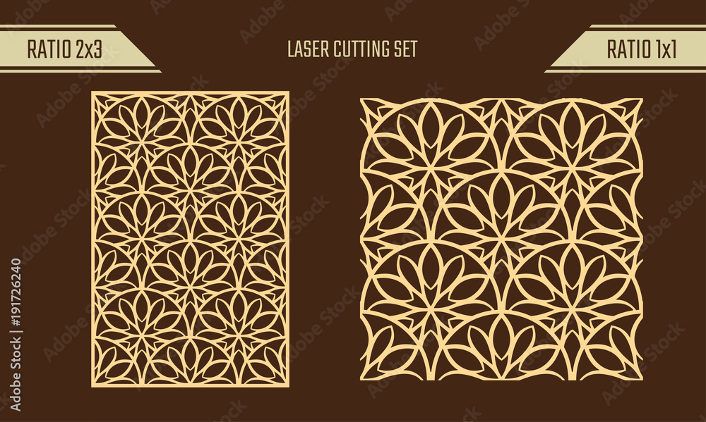 DIY Laser Cutting set. Woodcut Vector Trellis Panel. Plywood Lasercut ...
