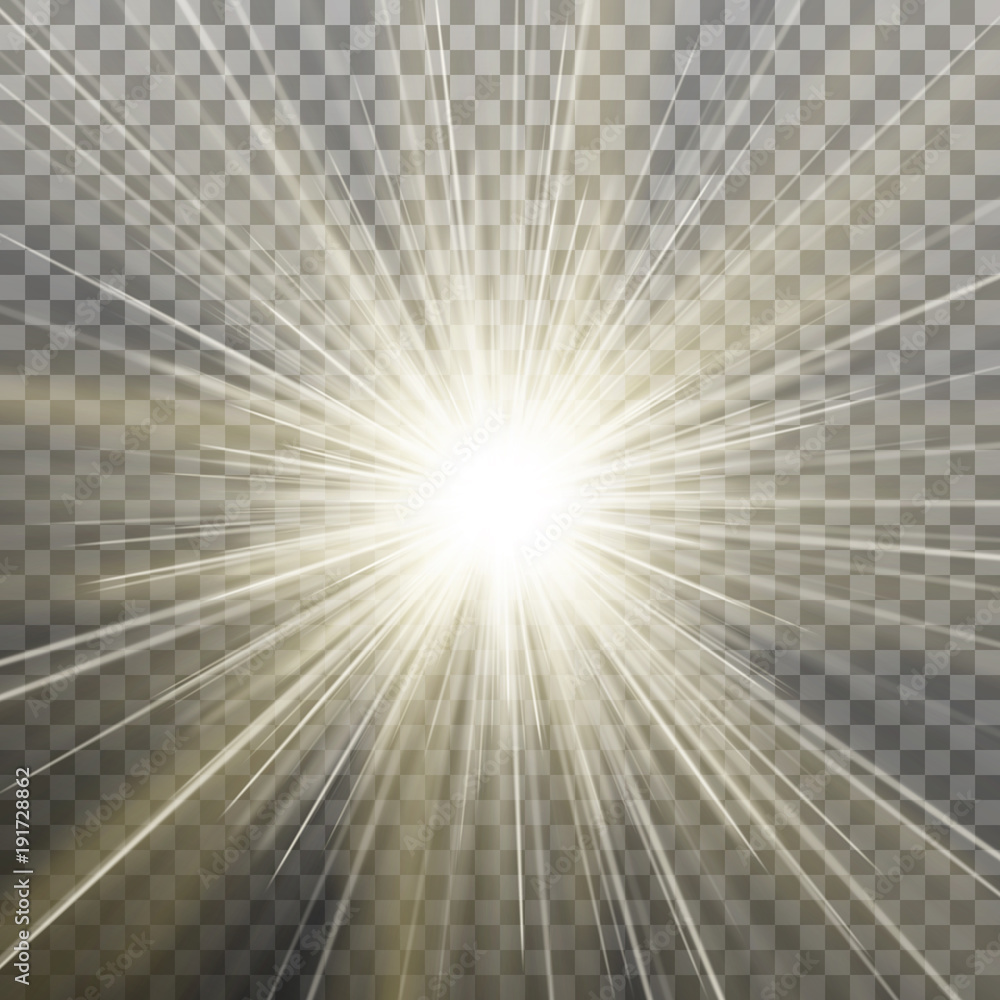 Bright shining star. Bursting explosion. Transparent background only in ...