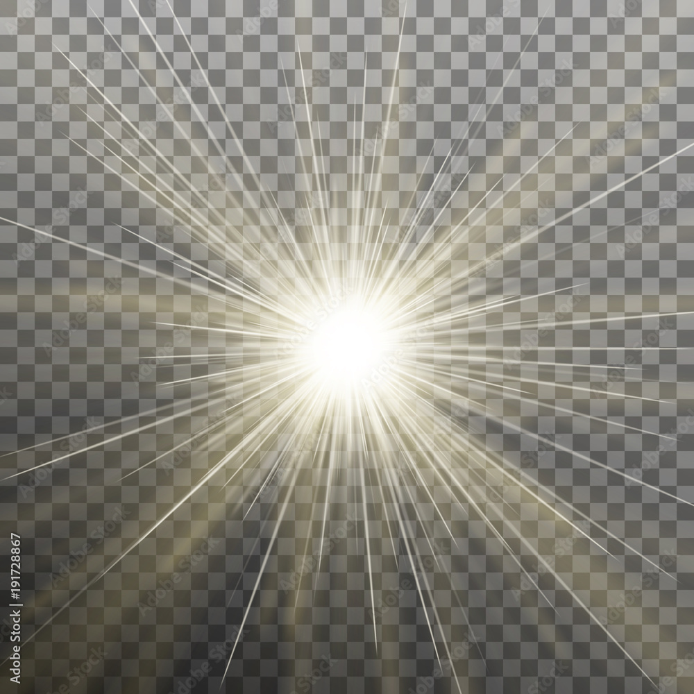 Bright shining star. Bursting explosion. Transparent background only in ...