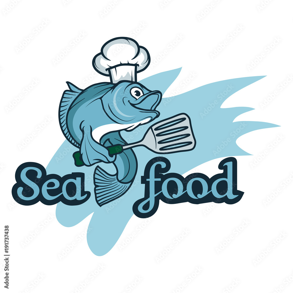 Seafood. Isolated on white background. Seafood Company Vector Logo ...