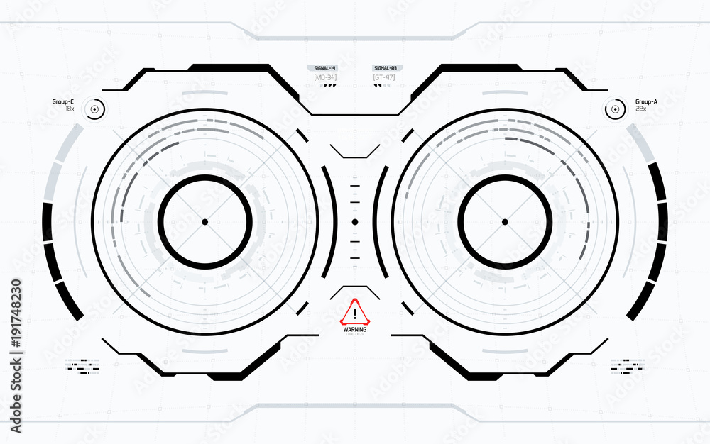 Sci-Fi Concept HUD Interface Screen. Virtual Reality View Display ...