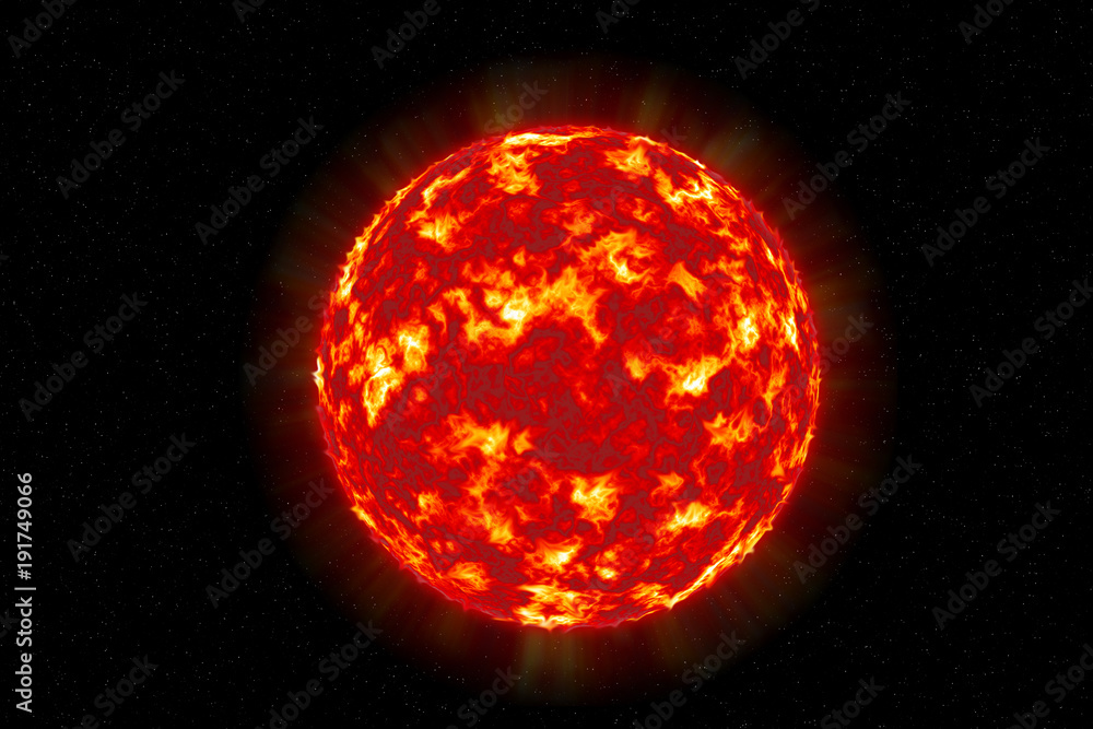 Sun solar surface texture sphere illustration isolated on a celestial ...