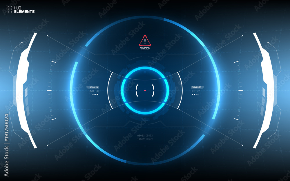 Sci-Fi Concept HUD Interface Screen. Virtual Reality View Display ...
