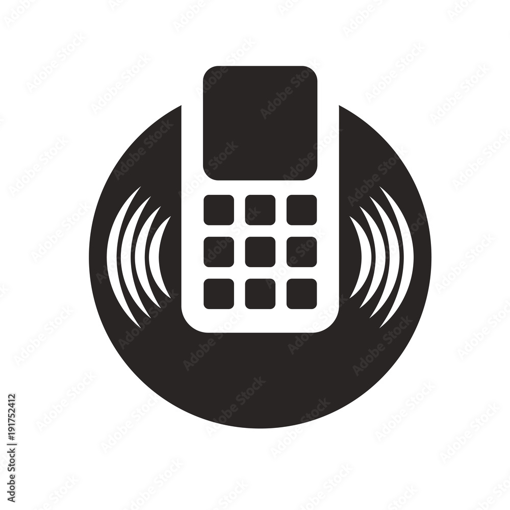 mobile phone icon with signal waves vector illustration Stock Vector ...