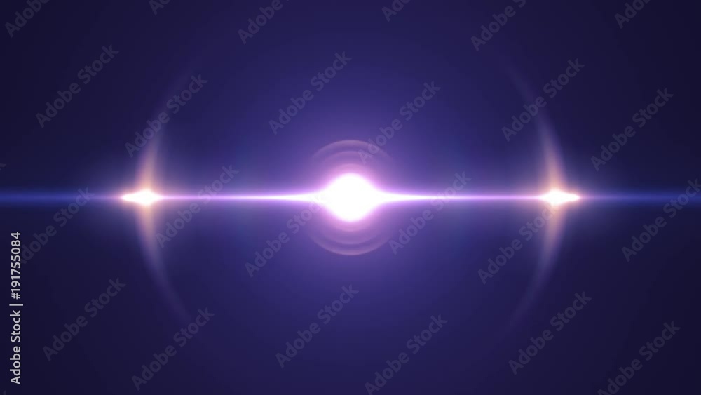 center flickering star sun lights optical lens flares shiny animation ...