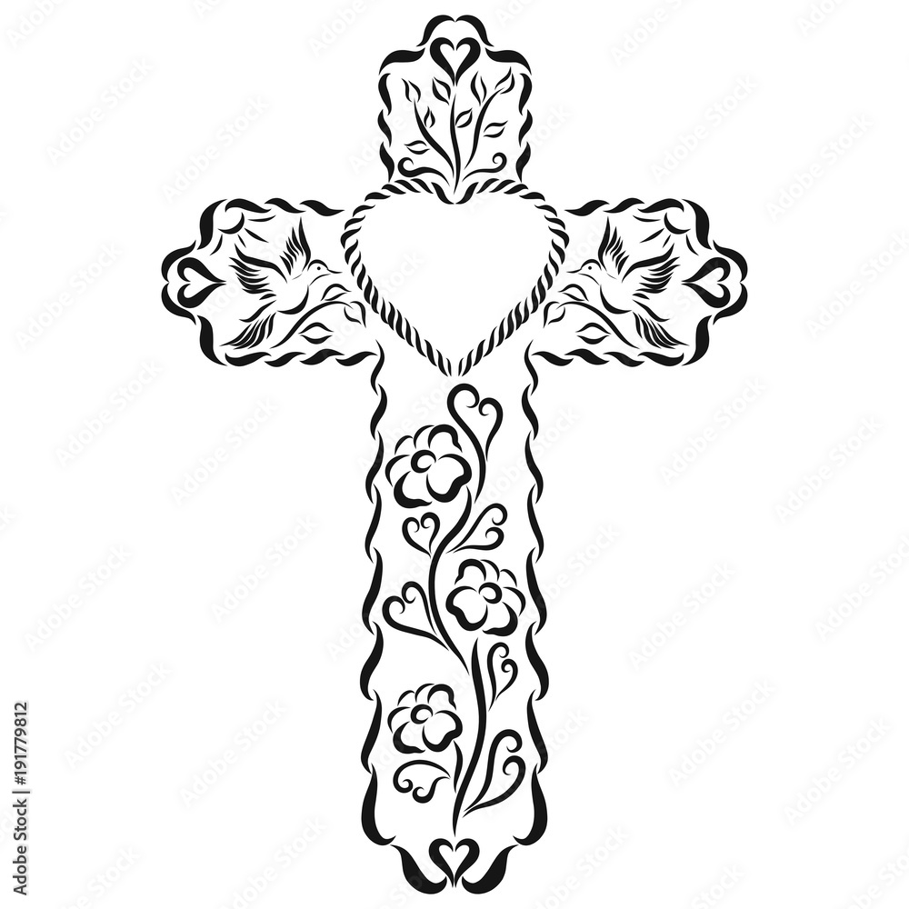 Easter cross with a pattern Stock Illustration | Adobe Stock