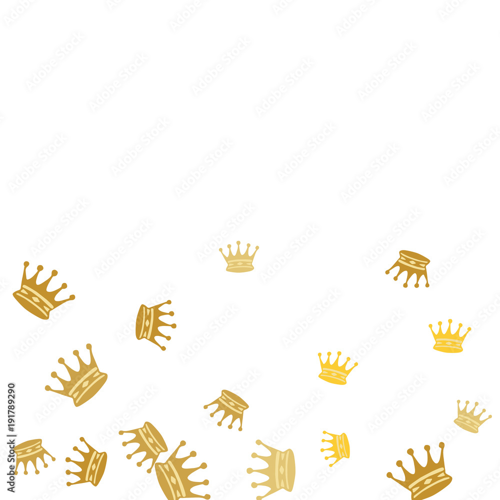 Elegant vector background with colored crowns. Simple gentle template ...