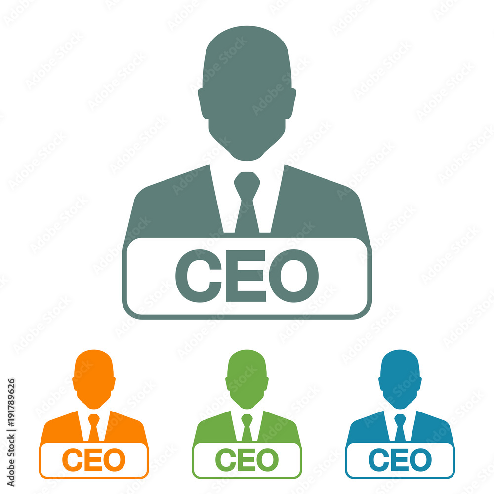 Icono plano hombre con letrero CEO varios colores Stock Vector | Adobe ...