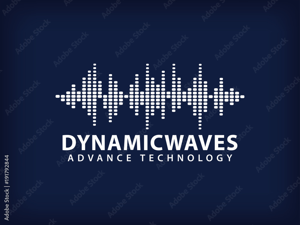 vector design illustration of dynamic sound wave, radio frequency ...