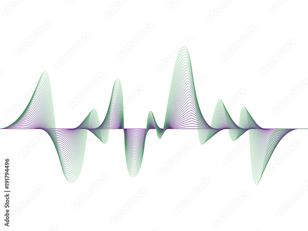 colorful vector design illustration of dynamic sound wave, radio ...