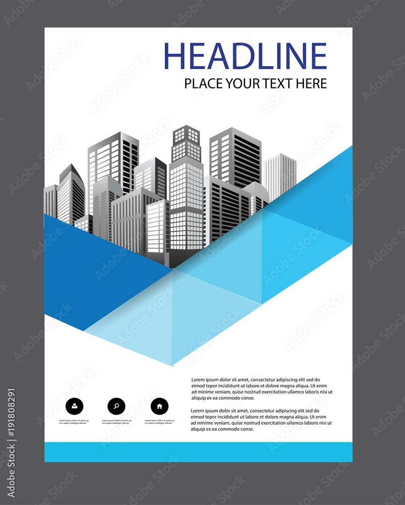 blue cover brochure business template Stock Vector | Adobe Stock