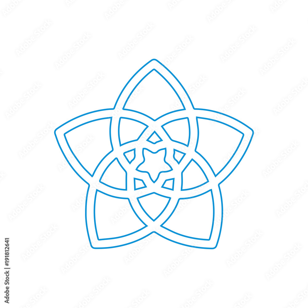 Flower of Love known as Venus Flower vector symbol. A five-petaled rose ...