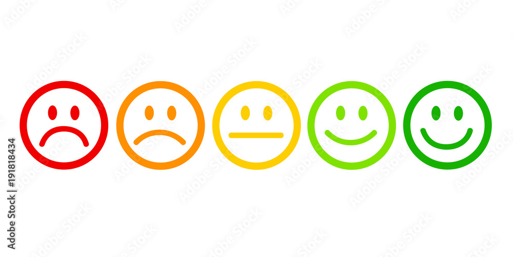 smiley bewertung 5er Stock-Vektorgrafik | Adobe Stock