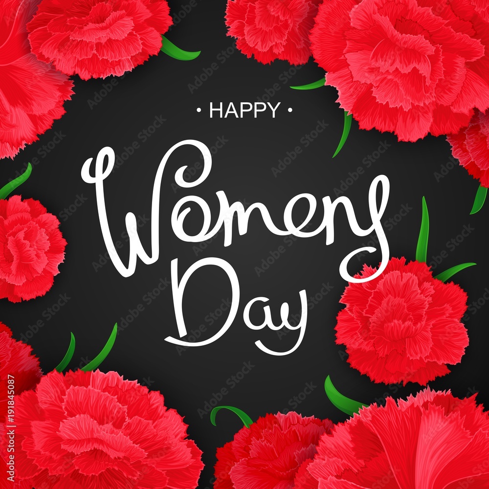 Beautiful festive poster for the 8th March. Flower composition of ...