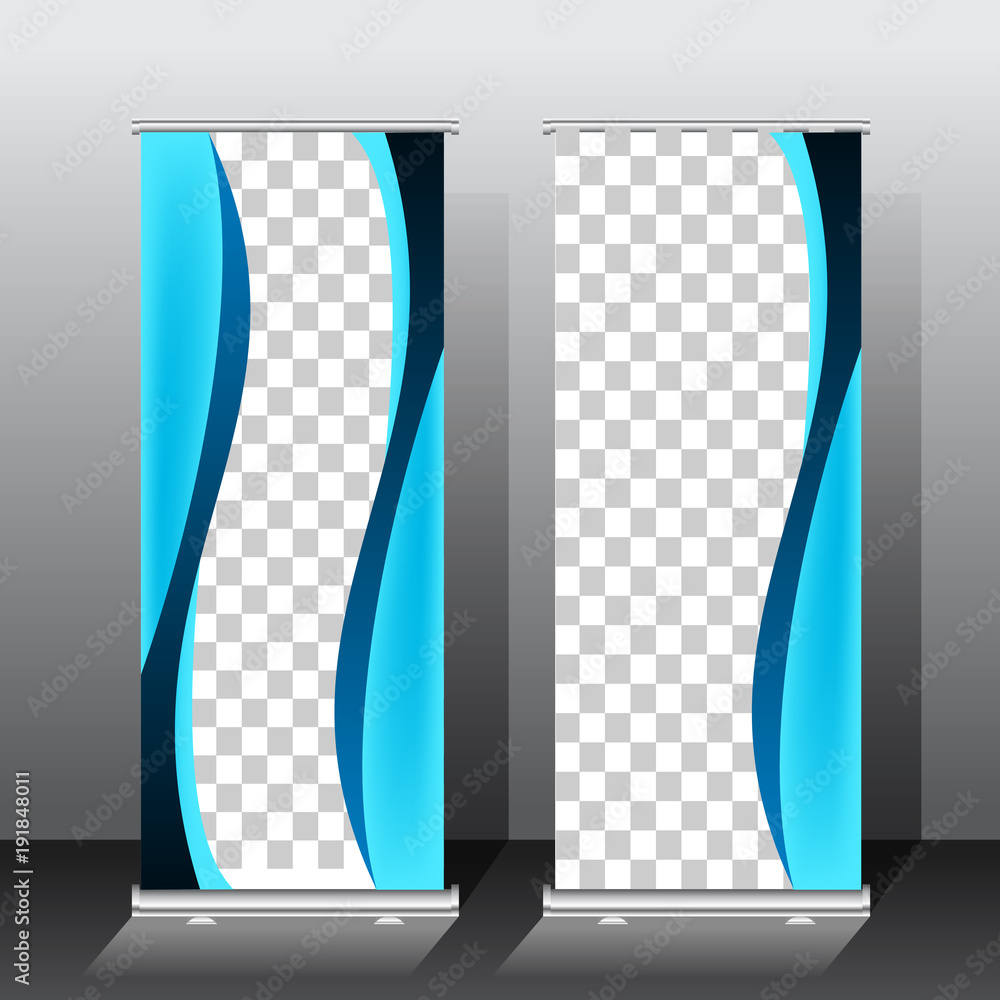 Roll up banner design print template Stock Vector | Adobe Stock