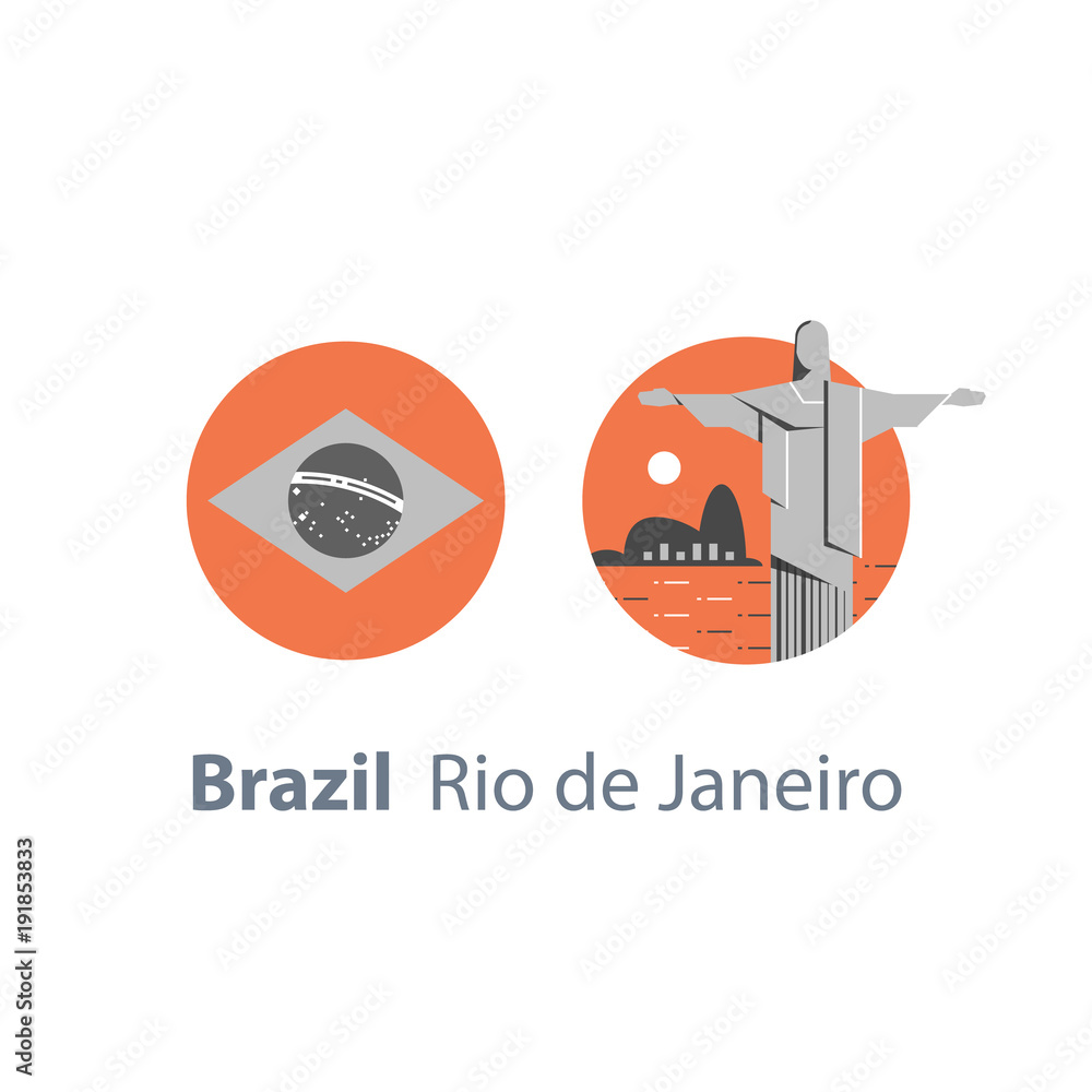 Christ the Redeemer statue, Brazil symbol, famous landmark, Rio de ...
