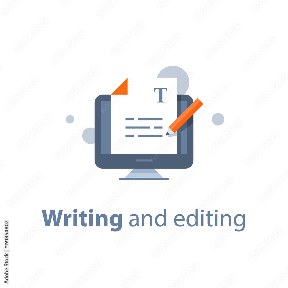 Editing text document, online education, creative writing and ...