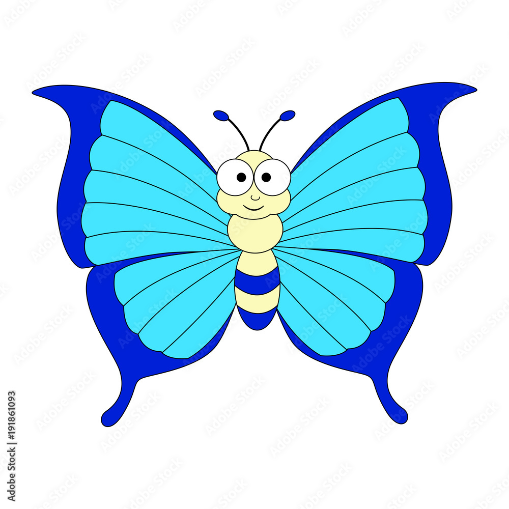 Blue Cartoon Butterfly