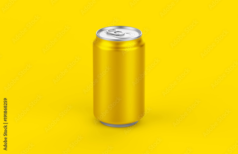 Aluminum can mockup isolated on background. 330ml aluminum tin soda can ...