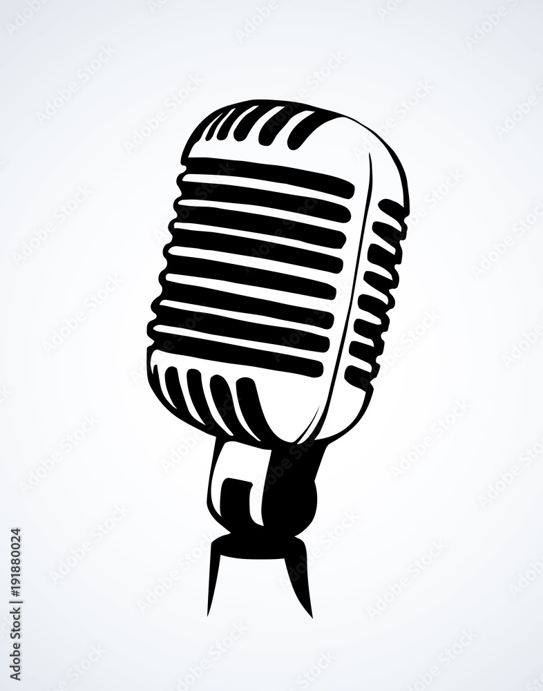 Microphone. Vector drawing Stock Vector | Adobe Stock