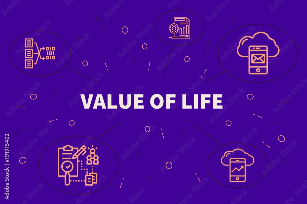 Stockillustratie Conceptual business illustration with the words value ...