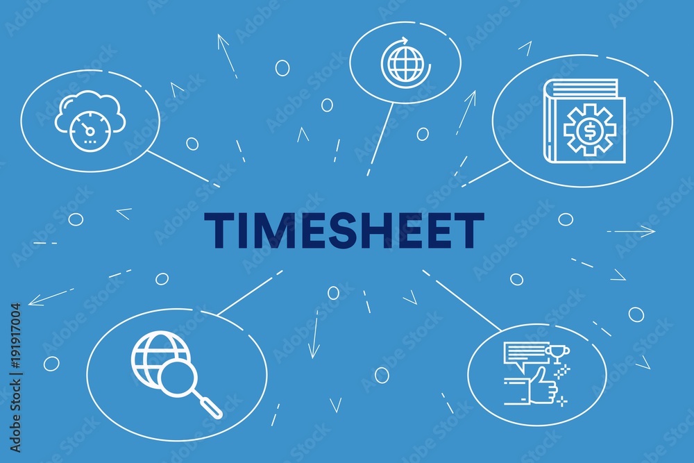 Conceptual business illustration with the words timesheet Stock ...