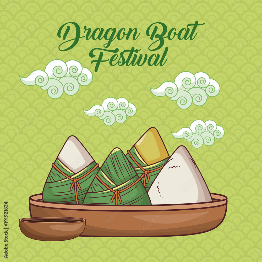 Dragon boat festival cartoon icon vector illustration graphic Stock ...