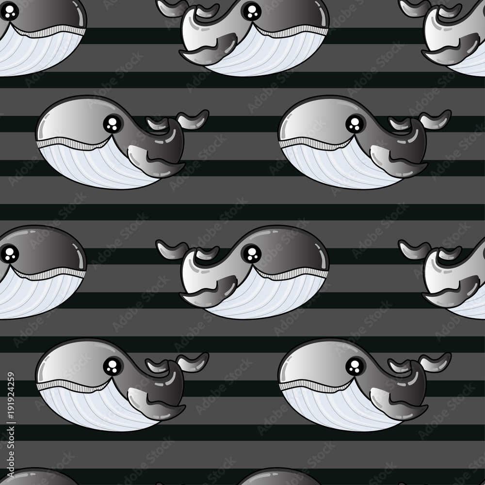Cute kids whale pattern for girls and boys. Colorful whale on the ...