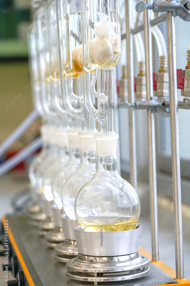 Soxhlet Extractor.Percolator-boiler and reflux,distillation flask on ...