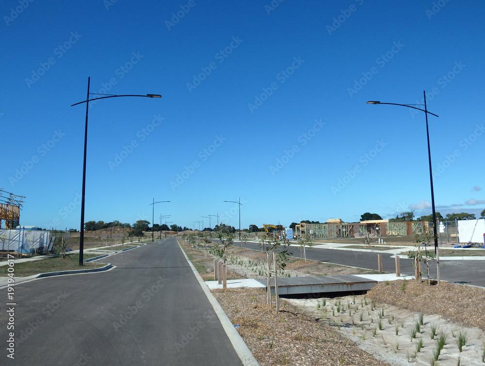 Streets ready in new estate development, site of growth area no houses ...